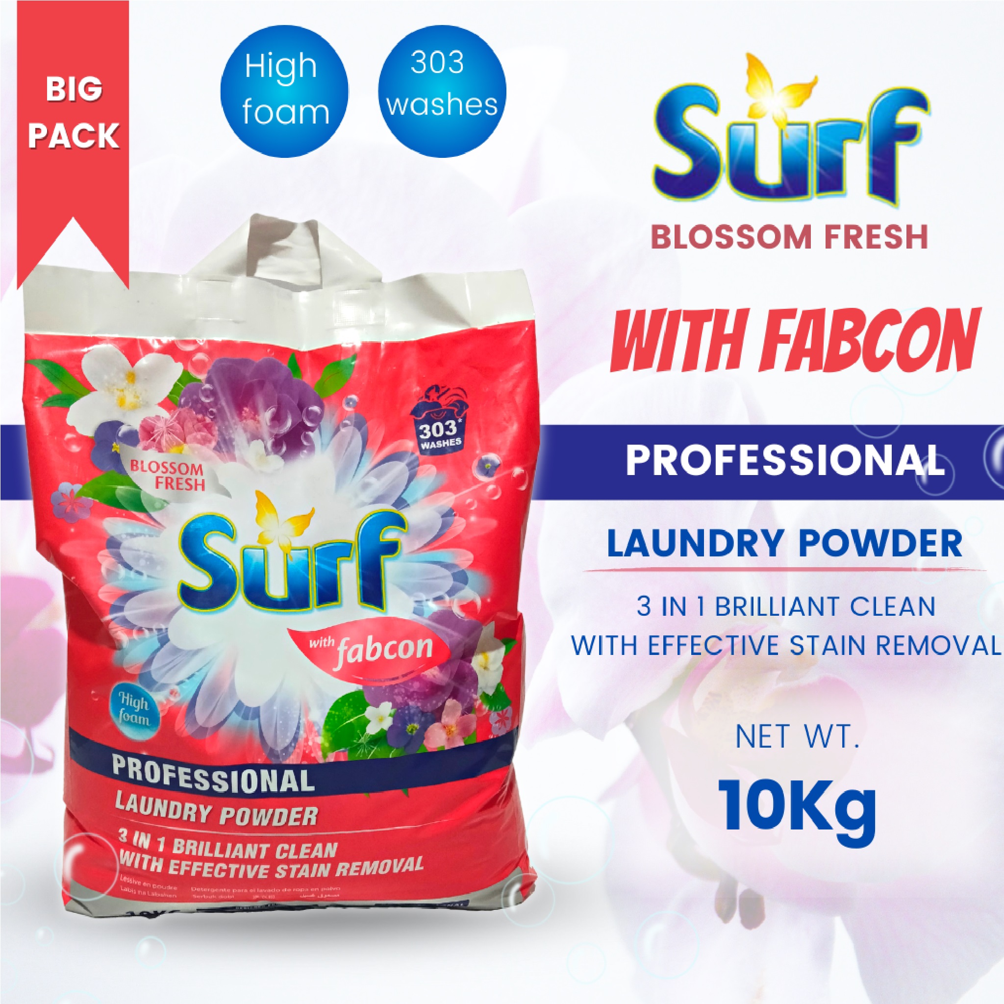 Surf Blossom Fresh with Fabcon Big Pack Professional Laundry Powder ...