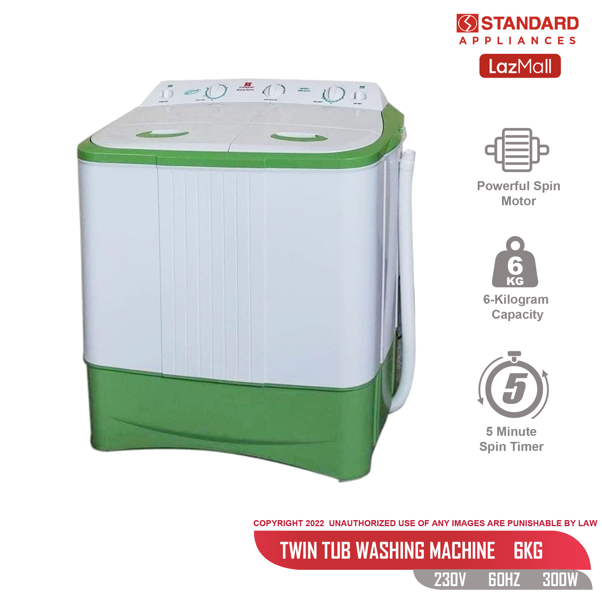 Standard Washing Machine Twin Tub SWD-6.0A | Lazada PH