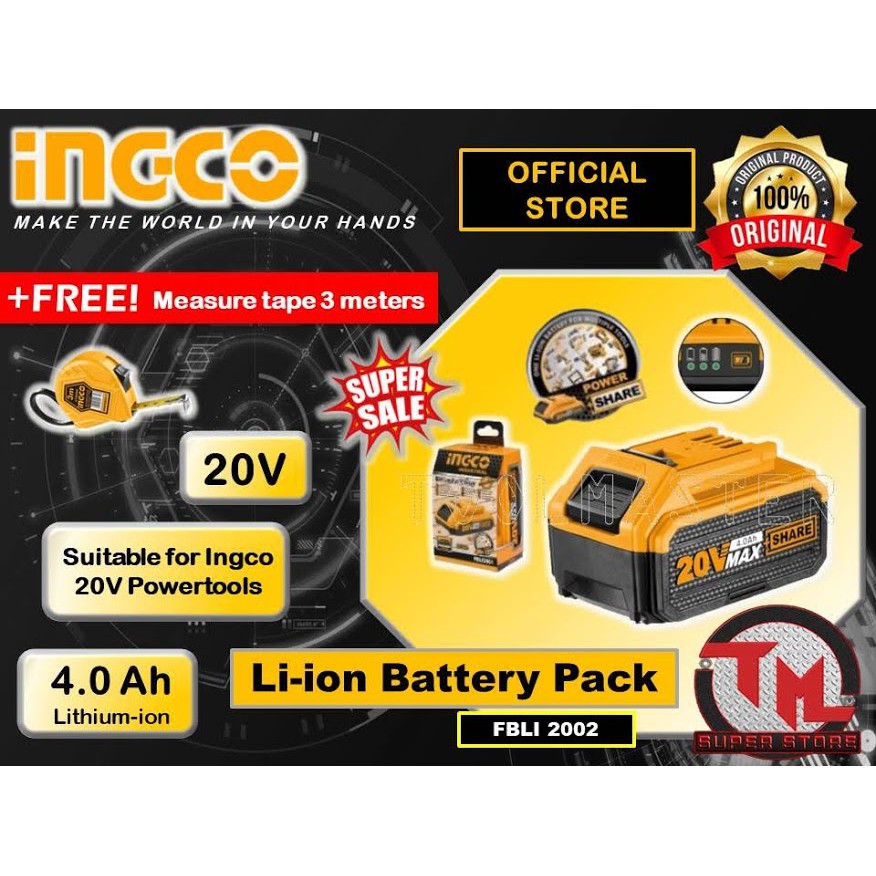 Ingco Battery li-ion battery FBLI 2002 | Lazada PH