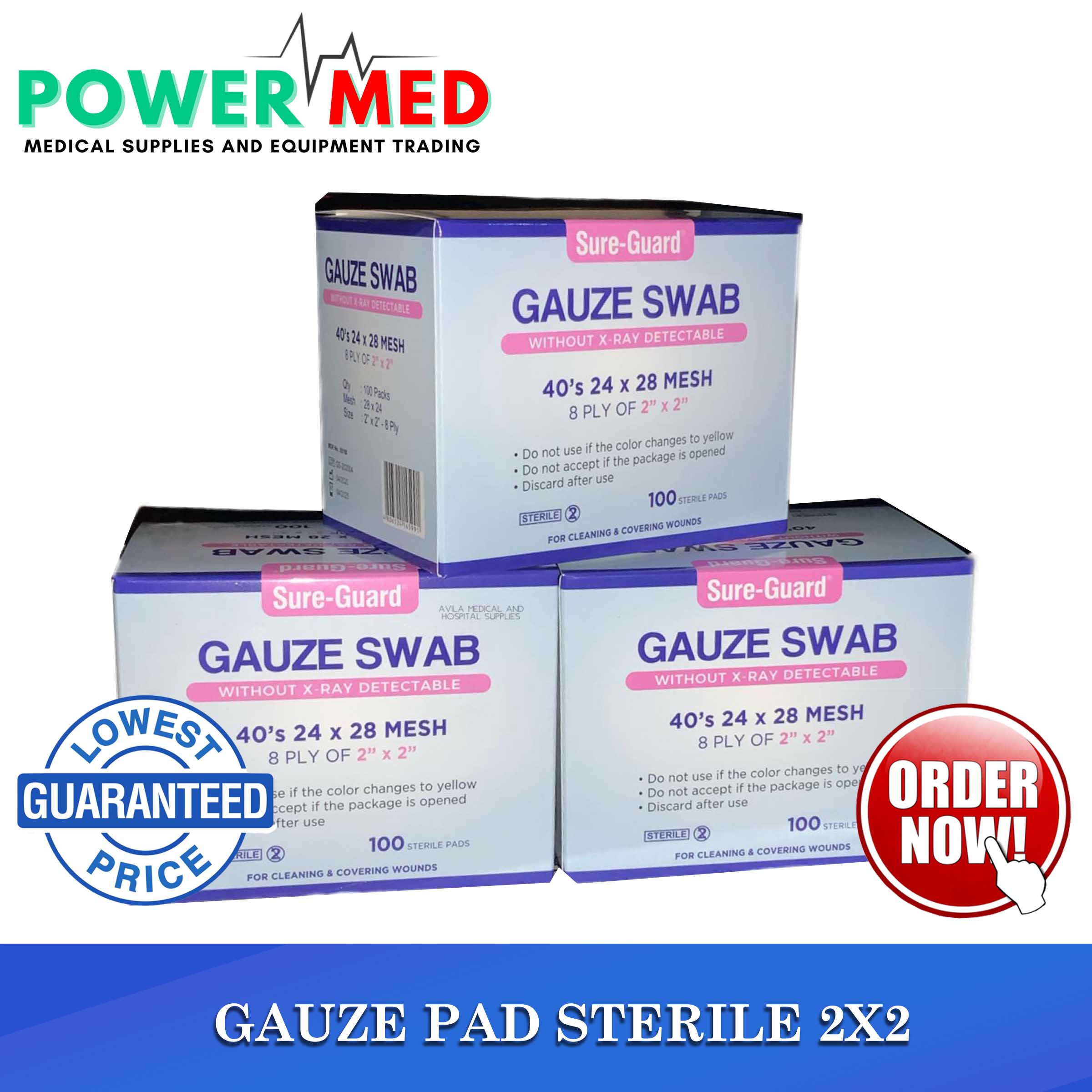 GAUZE PAD STERILE 2X2 PER BOX ( SURE-GUARD BRAND) ORIGINAL | Lazada PH