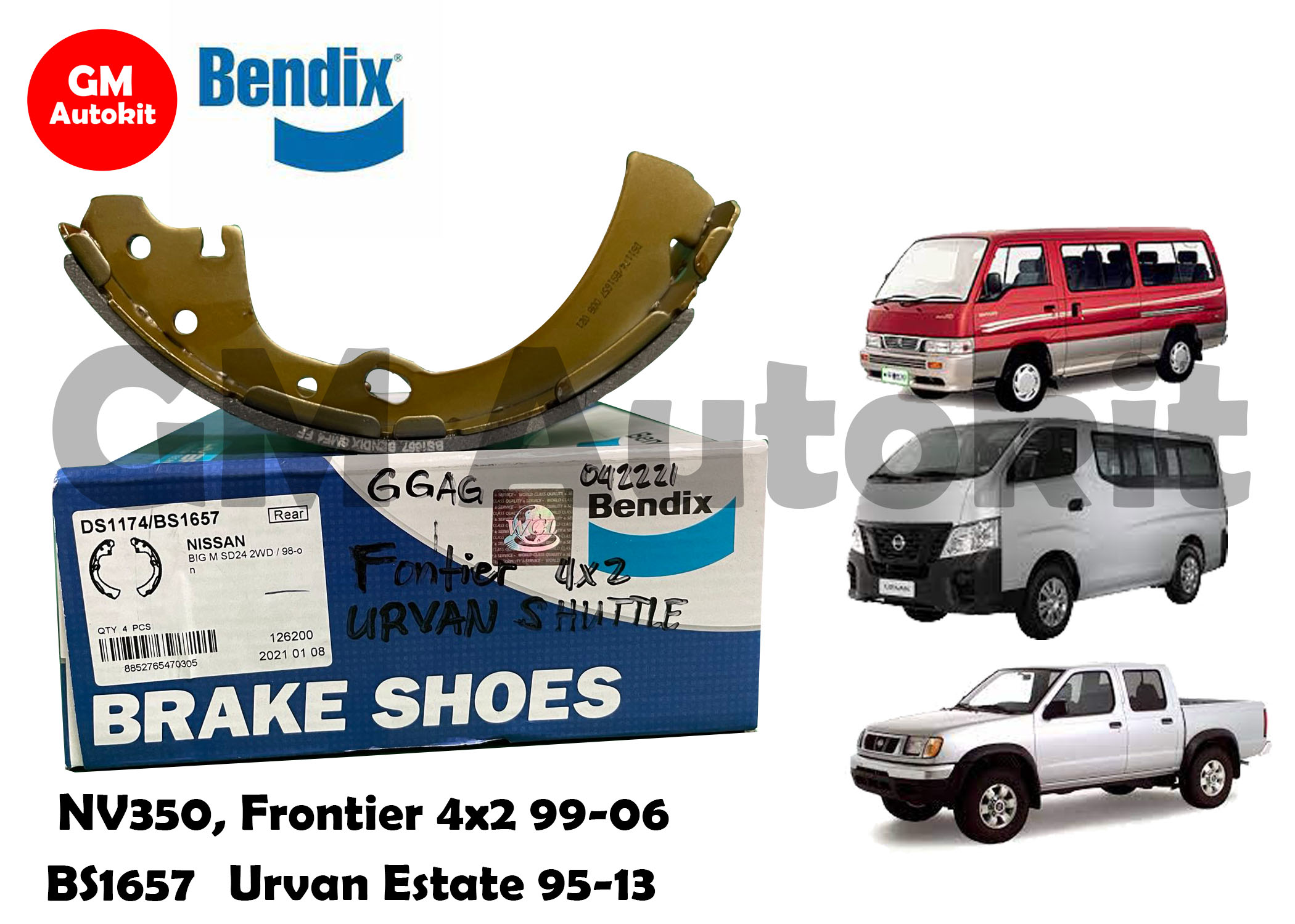 Brake Shoes NV350, Frontier, Urvan Estate BS1657 | Lazada PH