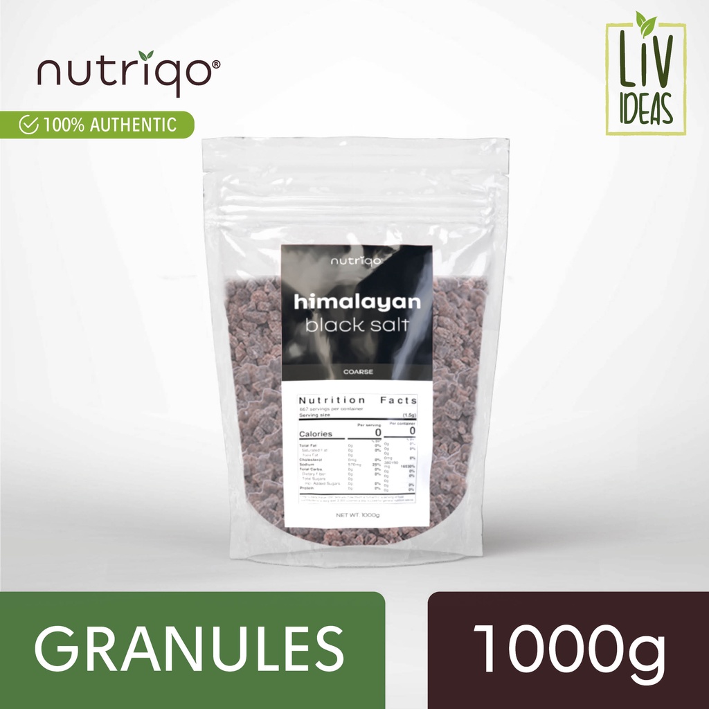Nutriqo Himalayan Black Salt (Kala Namak) Granules / Coarse 1000g / 1kg ...
