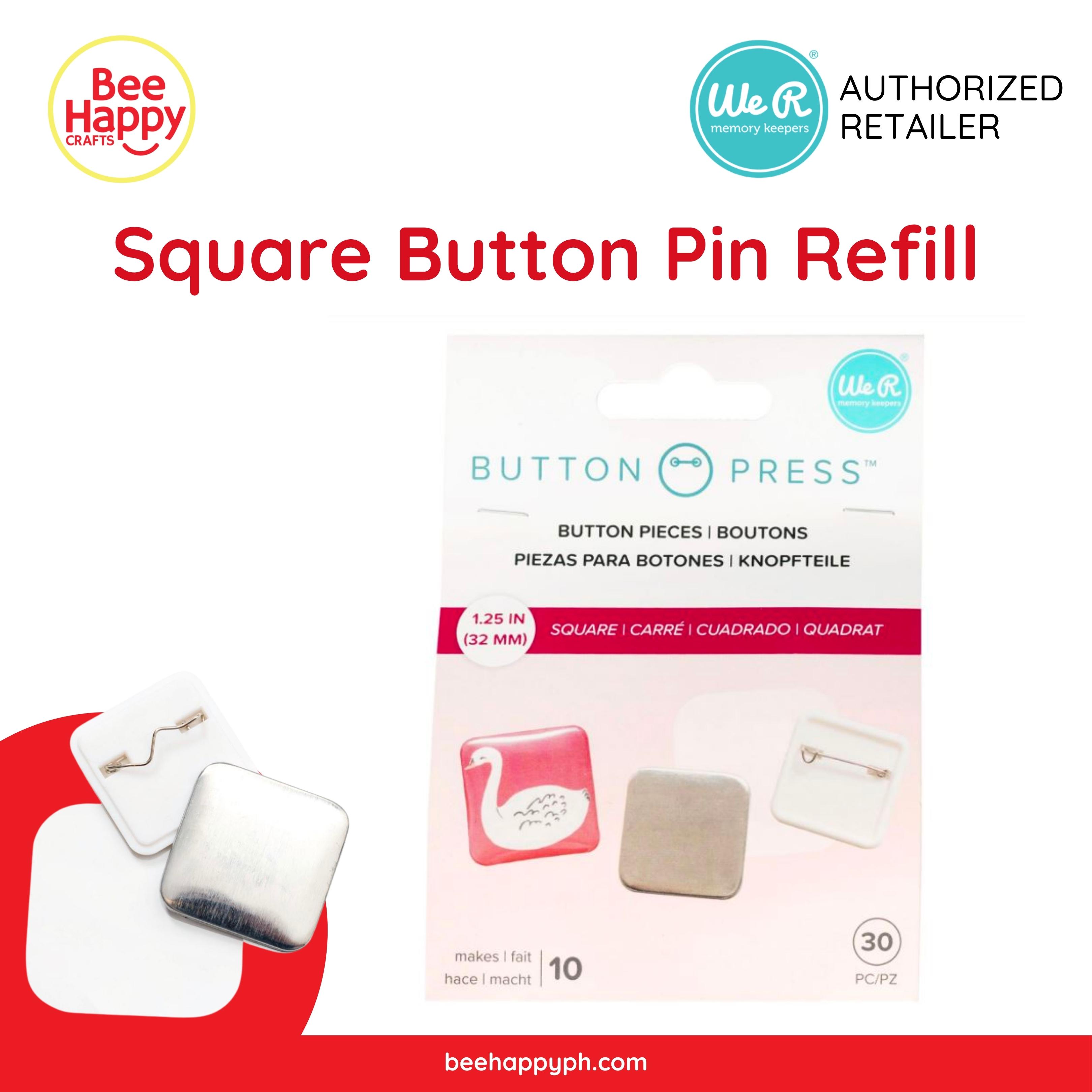 We R Memory Keepers Square Button Pin Back Refill for Button Press ...