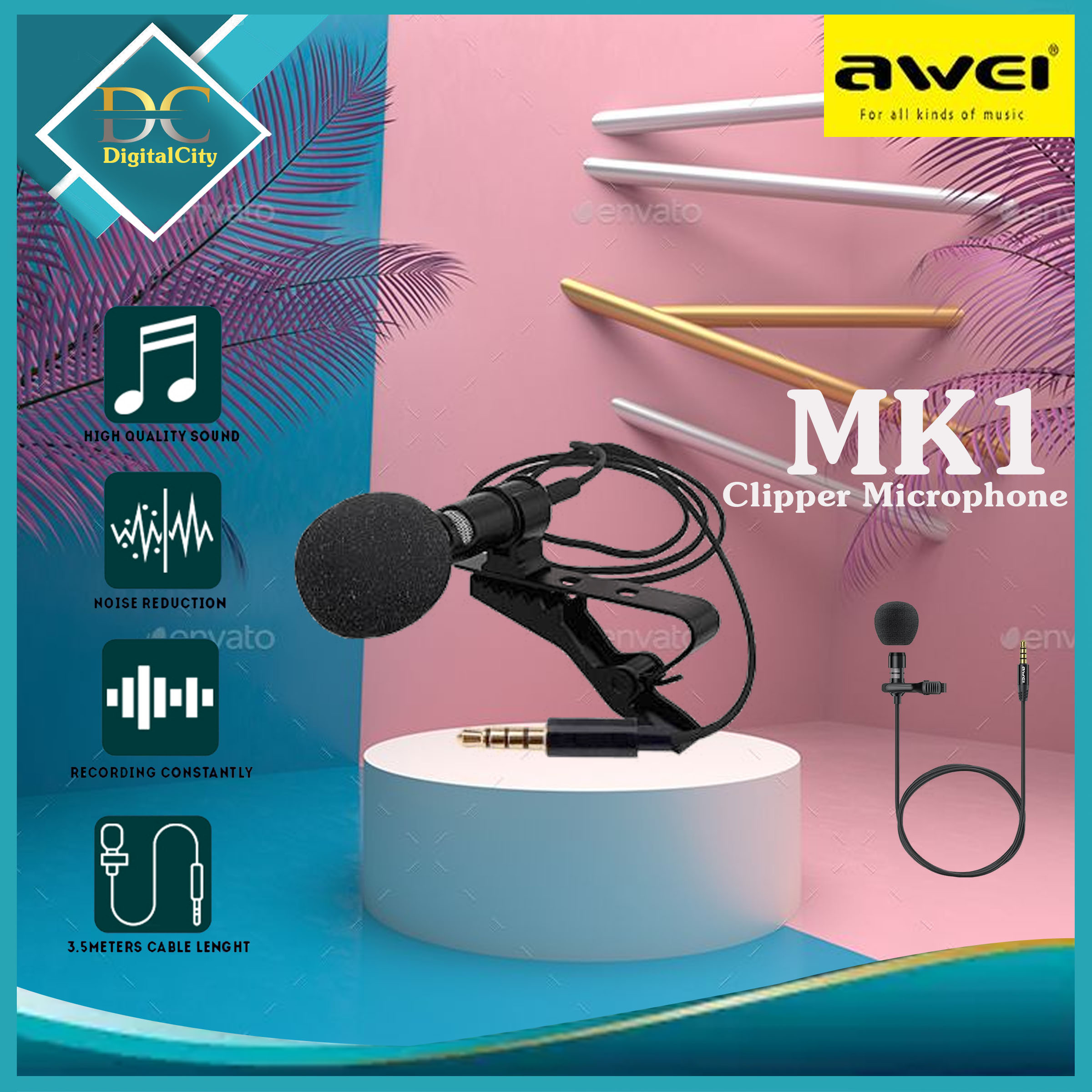 DIGITAL Original Awei MK1 3m Length Clipper Microphone Live Broadcast ...