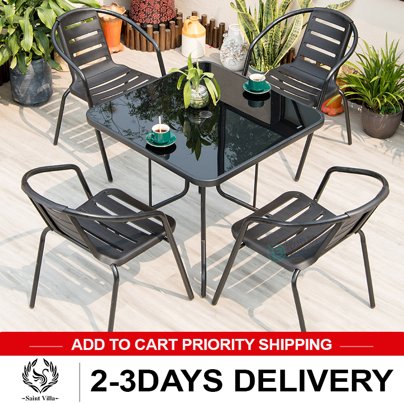 Balcony small table and chair outdoor table and chair set courtyard ...