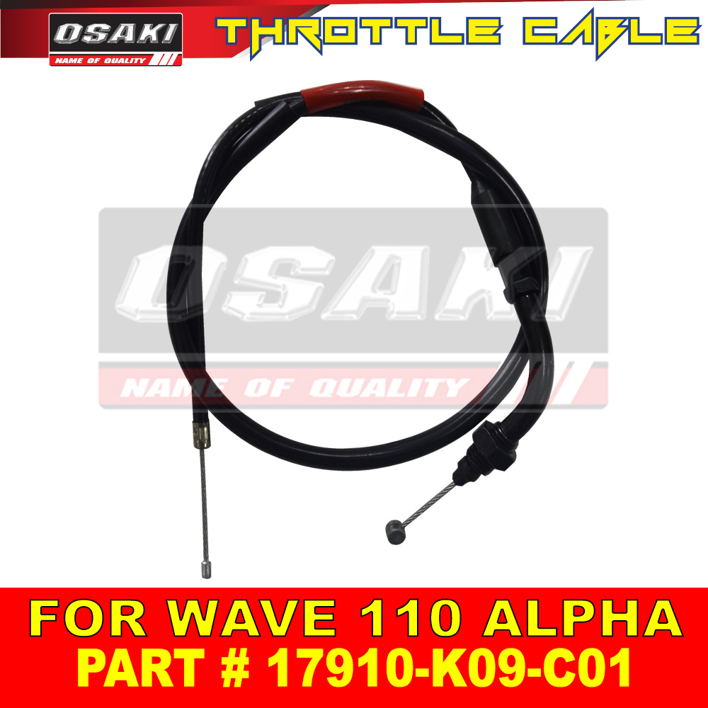Osaki Motorcycle Throttle Cable for HONDA WAVE 110 ALPHA [17910-K09-C01 ...