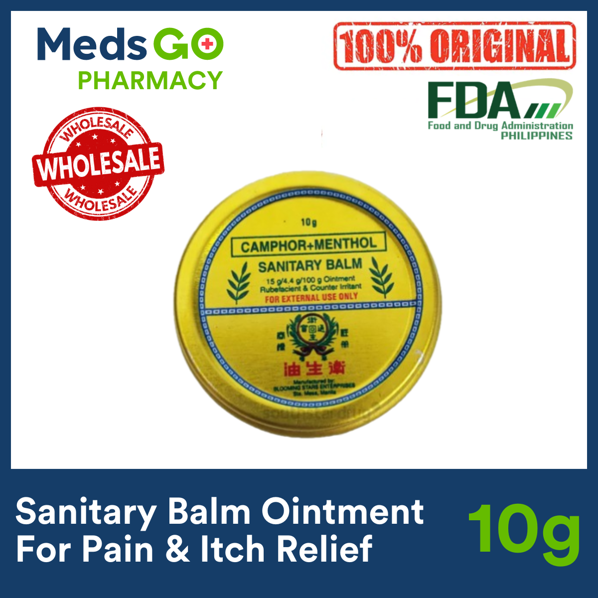 SANITARY BALM Camphor / Menthol 15g / 4.4g per 100g Ointment 10g ...