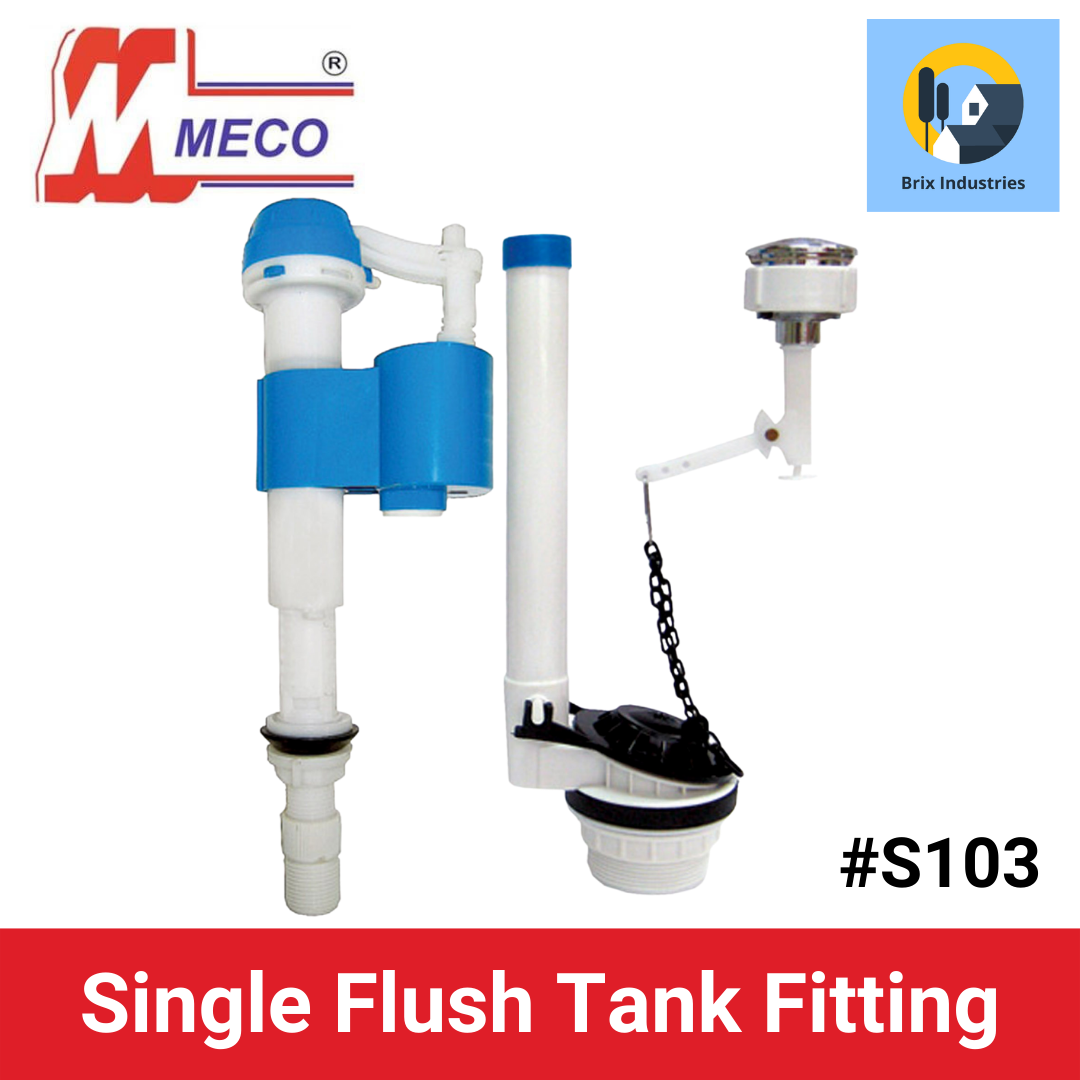Meco Single Flush Complete Water Tank Fitting Set Push Button Type S103 ...