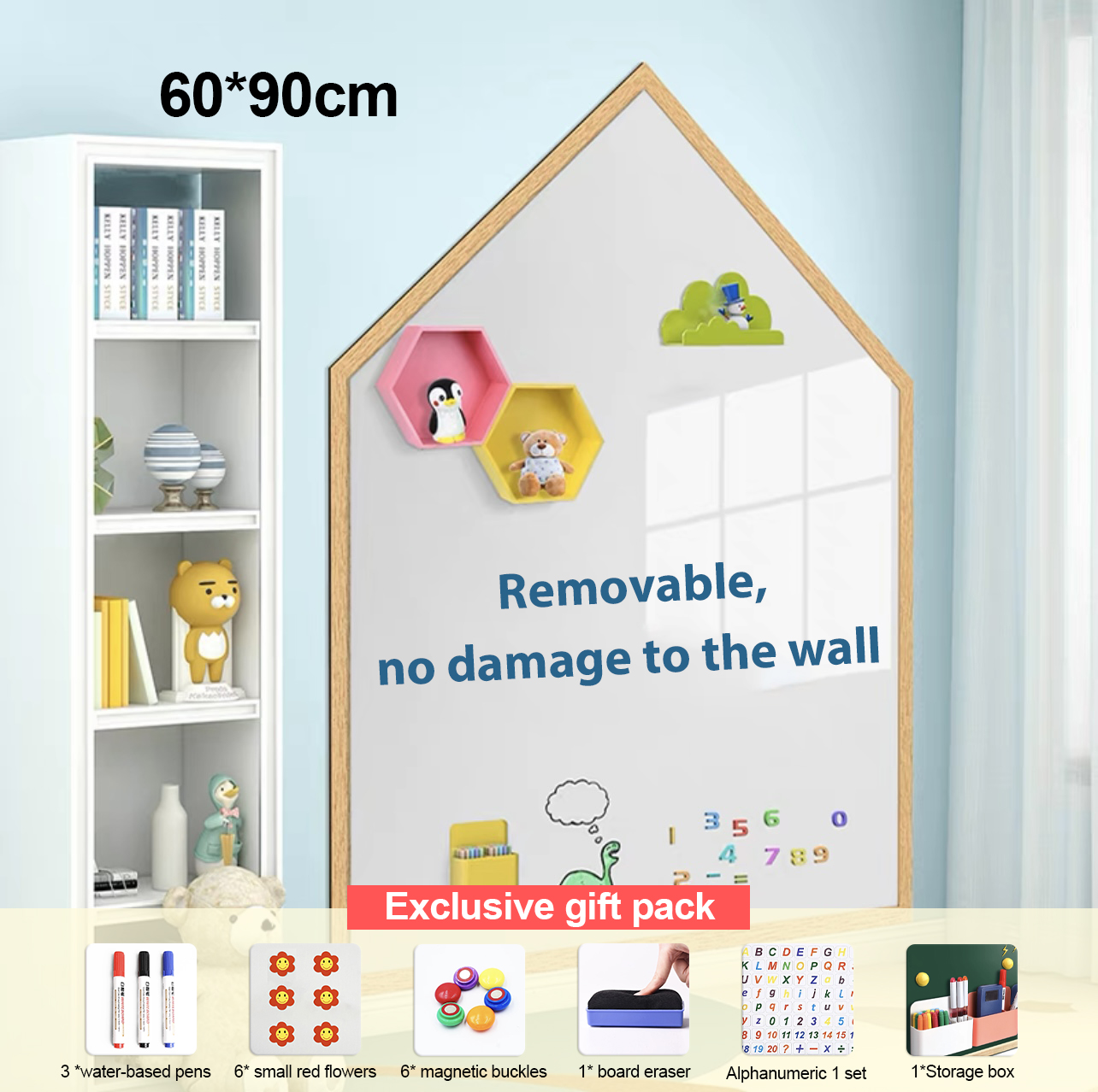 Magnetic Dry Erase Blackboard with Chalkboard Easy-to-Erase Chalkboard ...