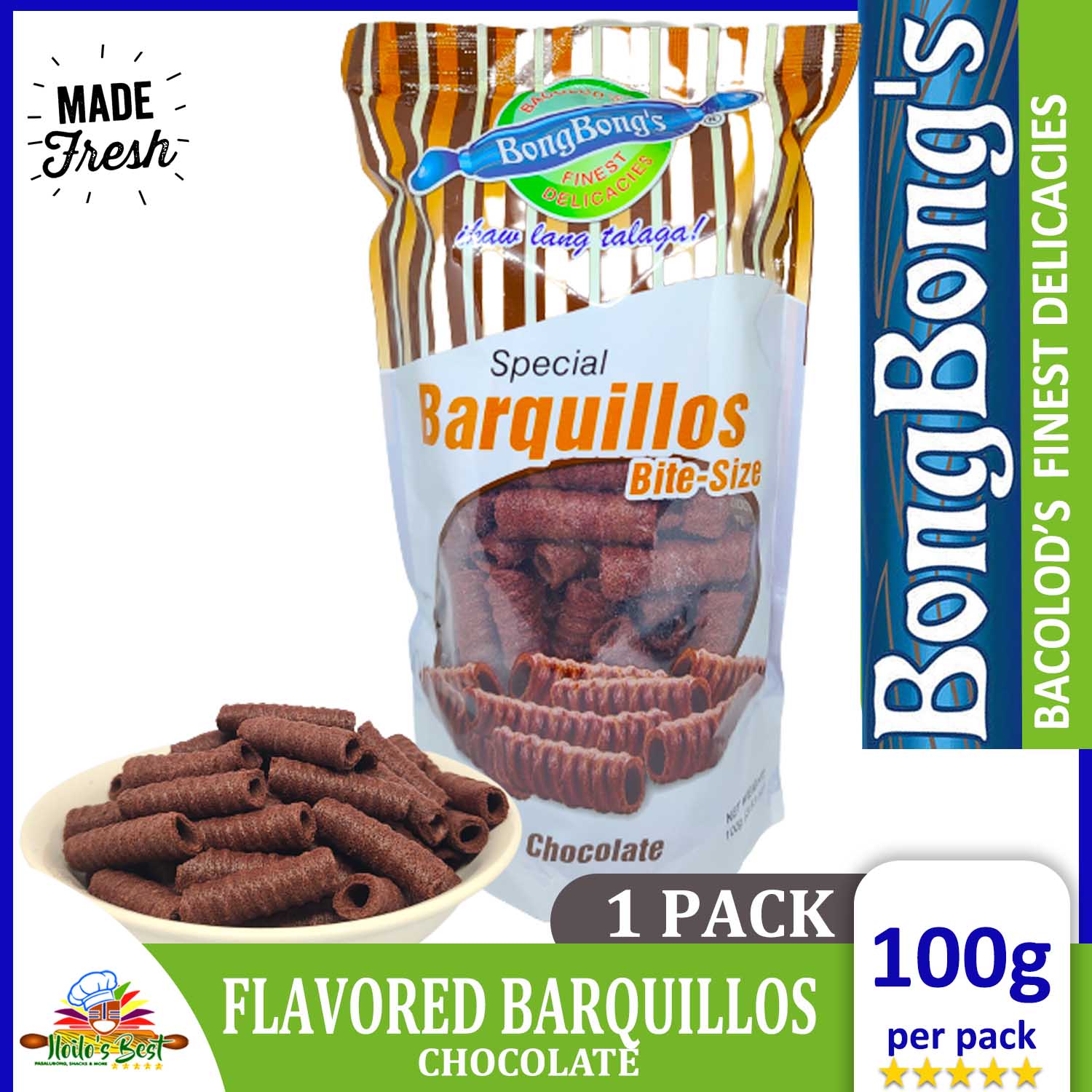 Iloilo's Best | Barquillos Bite Size | Chocolate Flavor | 100 grams ...