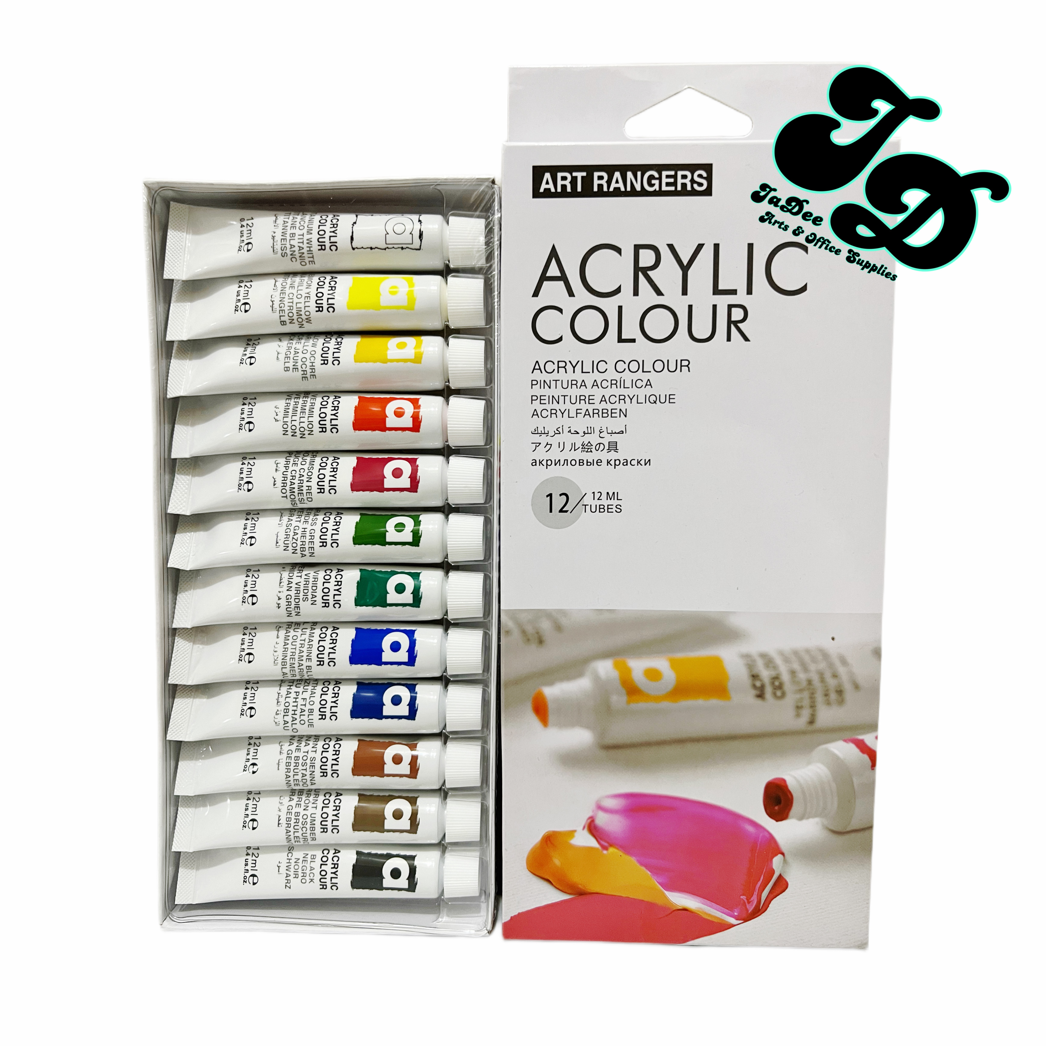 [12 tubes x 12ml] Art Ranger ACRYLIC/WATERCOLOR/GOUACHE/TEXTILE/OIL ...