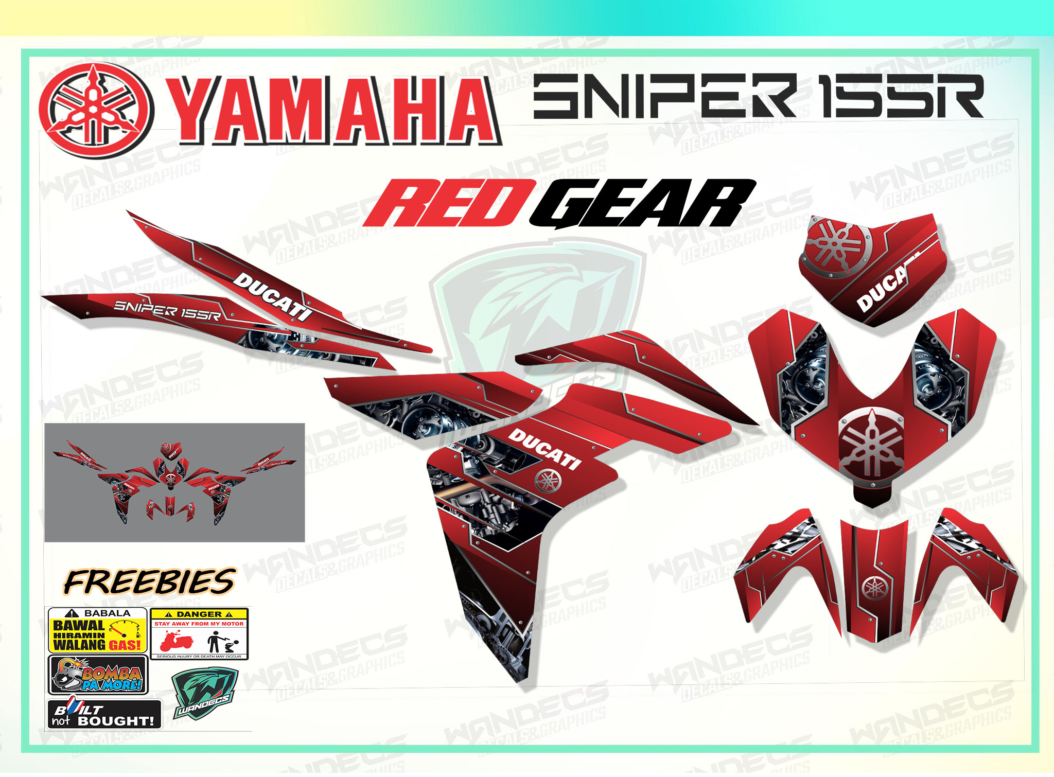 Yamaha Sniper 155 Decals - ( Fully Laminated -Gloss Vinyl high grade ...