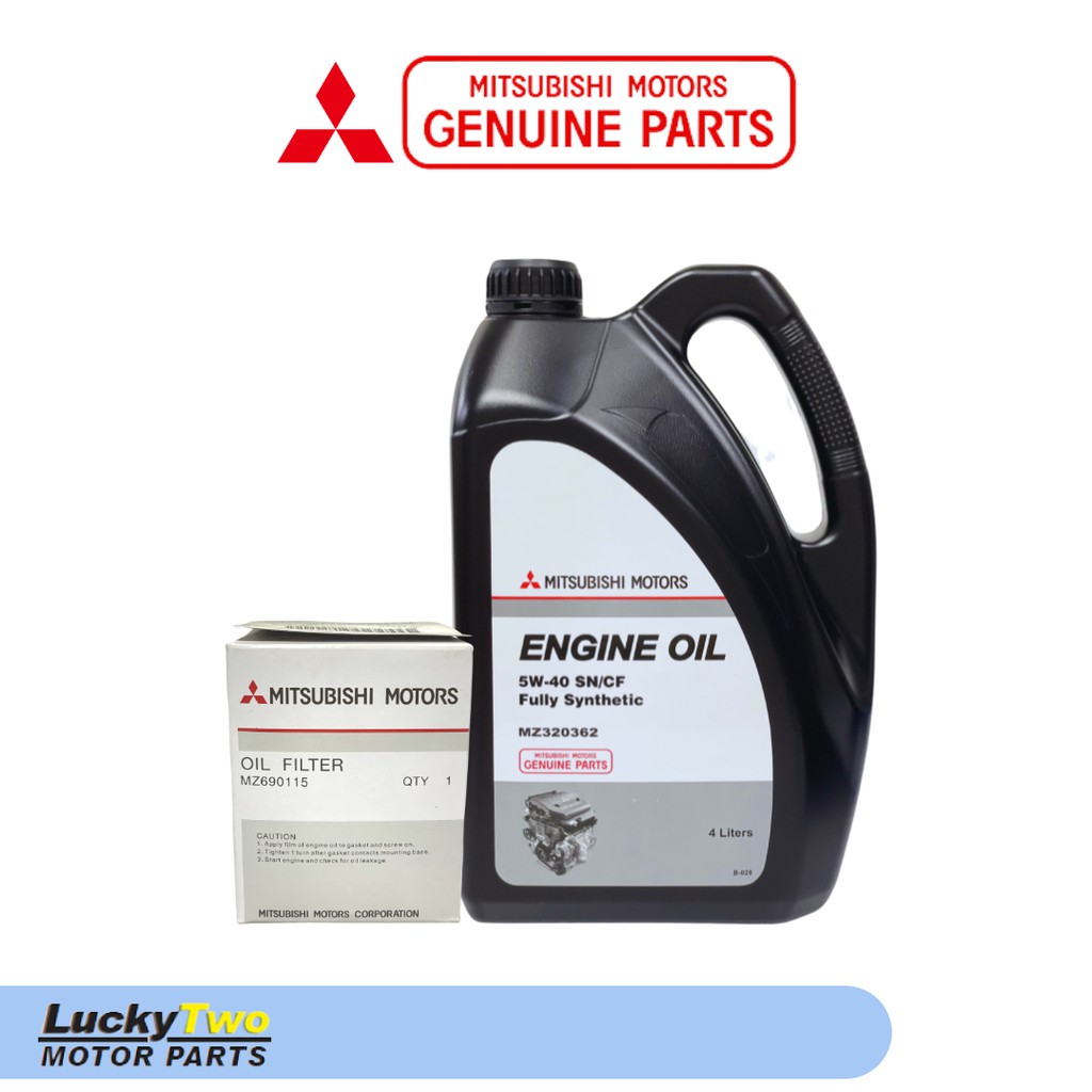 Mitsubishi Genuine Motor Oil Fully Synthetic 5W-40 with Oil Filter ...