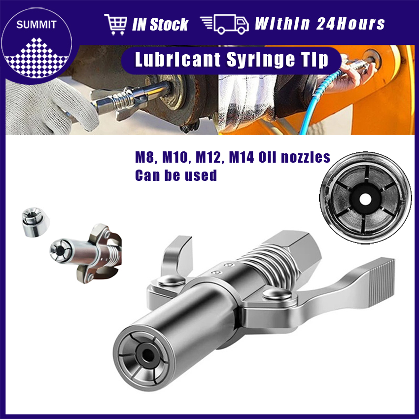 Universal Quick Release Grease Nozzle Two Press Car Lubricant Syringe ...