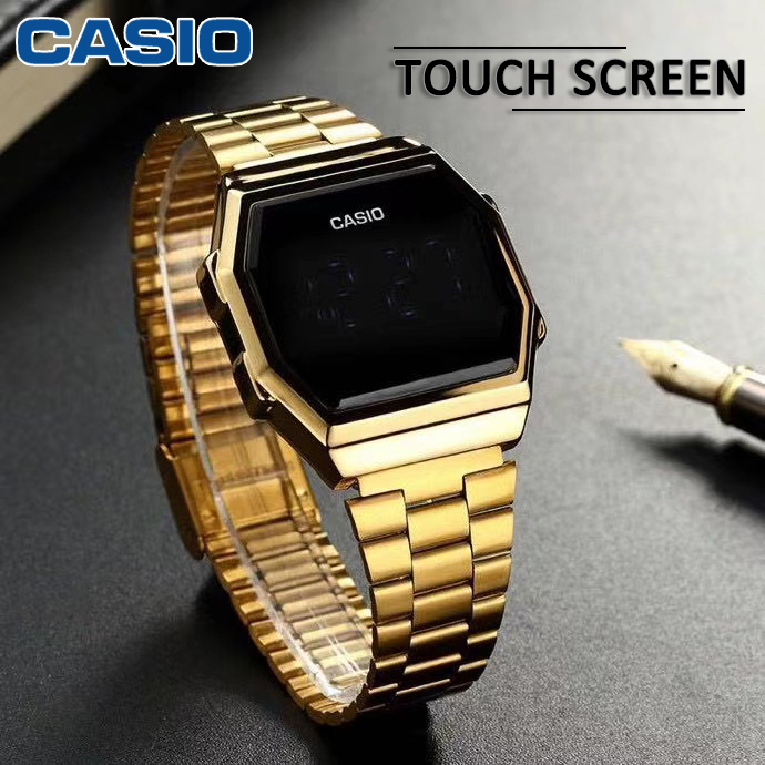 Casio Touch Screen Watch Original for Men Gold Japan Degital Watch ...