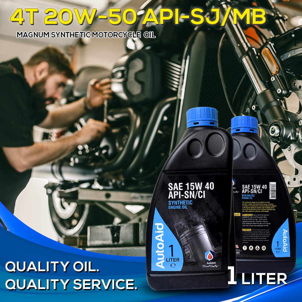 Autoaid Magnum Synthetic Motorcycle Oil 4T 20W-50 API-SJ/MB (1Liter ...
