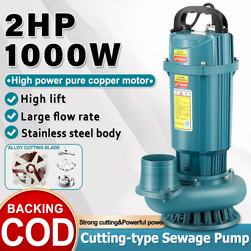 Cutting Sewage Pump 220v 50hz Dirty Water Submersible Pump 1000w 2hp