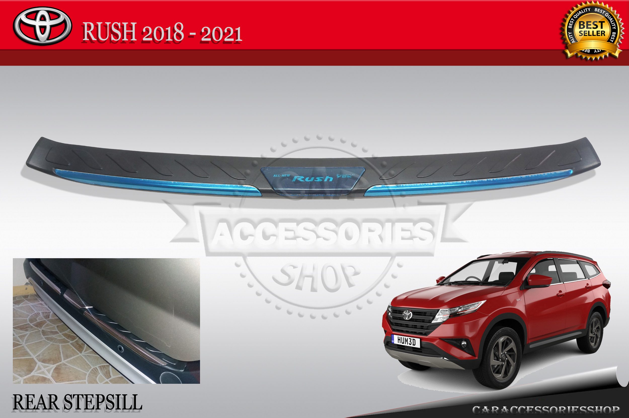 TOYOTA RUSH 2018 2019 2020 2021 REAR BUMPER GUARD / REAR BUMPER STEP ...