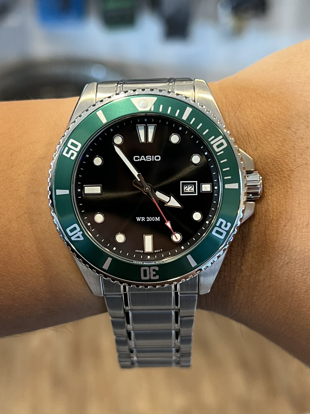 ORIGINAL CASIO Analog Stainless Steel Men's Diver Watch MDV-107D-1A2 ...