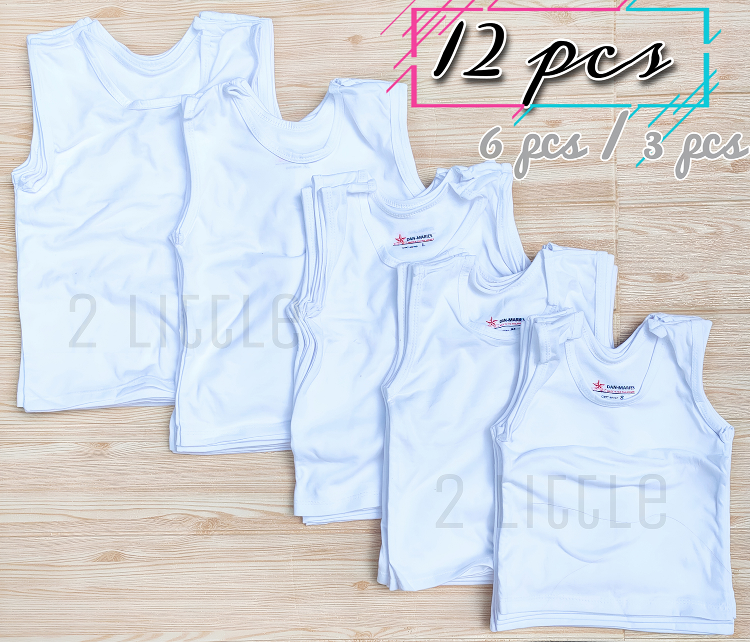 12 pcs COTTON SANDO 6 PCS MUSCLE SANDO FOR BABY-TODDLER 0- 5 YRS OLD ...