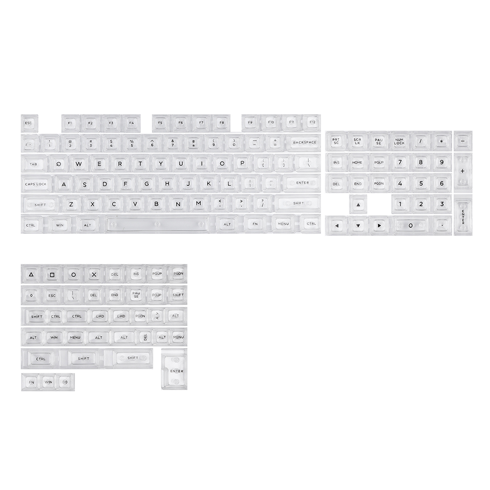 POMAKER Airy Keycaps 143 Keys ESA Profile PC Transparent Keycaps Set ...