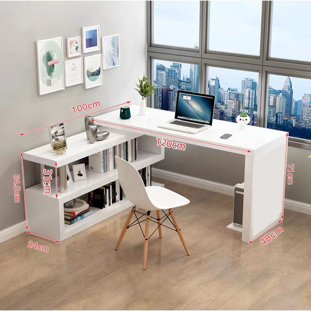 Rotating Computer Table Corner Desk Desktop Writing Corner PC Table ...