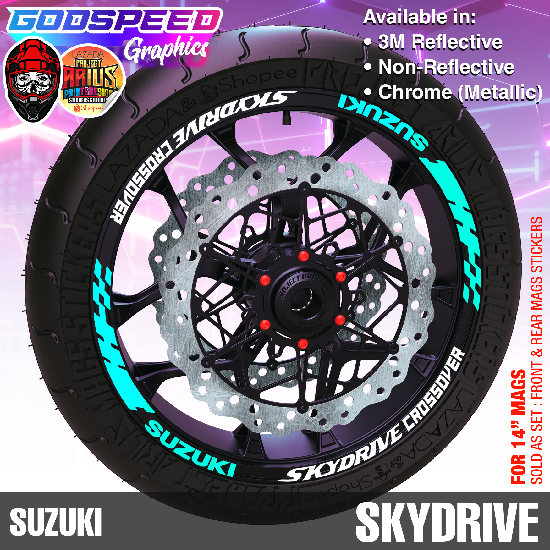 Mags Sticker for Suzuki Skydrive (All Version) (Set: Harap at Likod ...