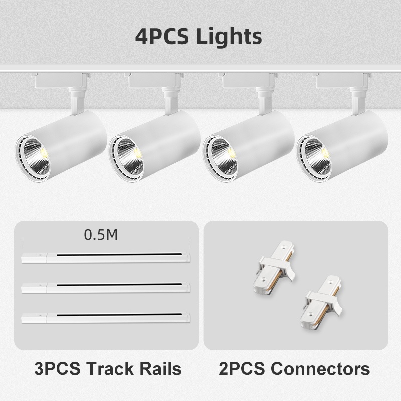 【Ready Stock】 4pcs Set 12/20/30/40W Led Track Light Set Ceiling ...
