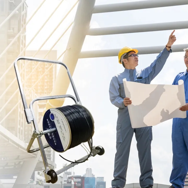 Fiber Optic Trolly with Wheels Adjustable Fibre Cable Roller Crank ...