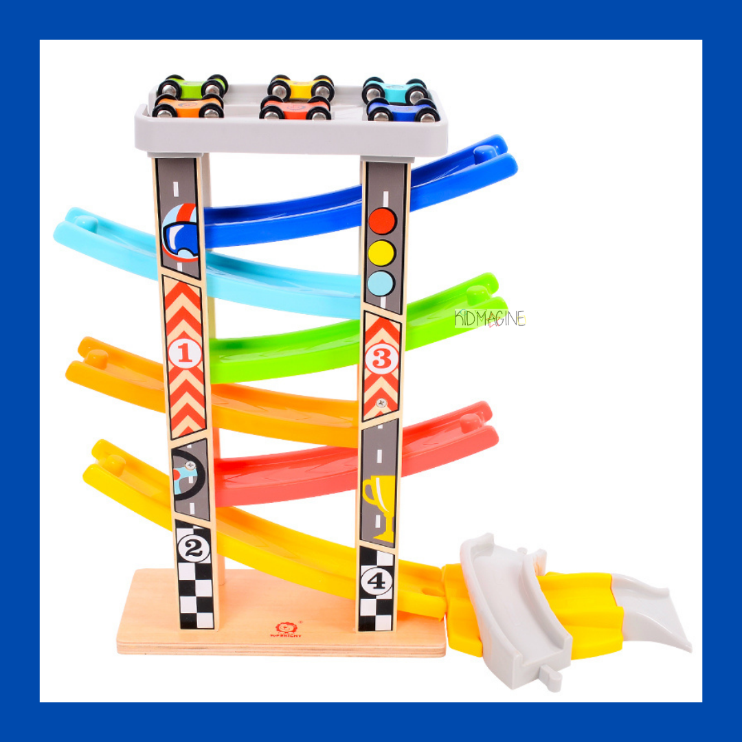 Wooden Gliding Race Car Six Track Ramp Set | Lazada PH