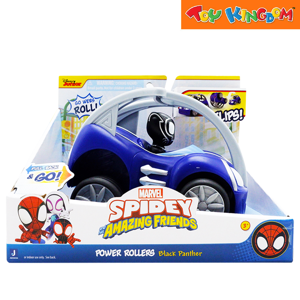 Disney Jr. Marvel Spidey and His Amazing Friends Black Panther Power Rollers Feature Vehicle ...