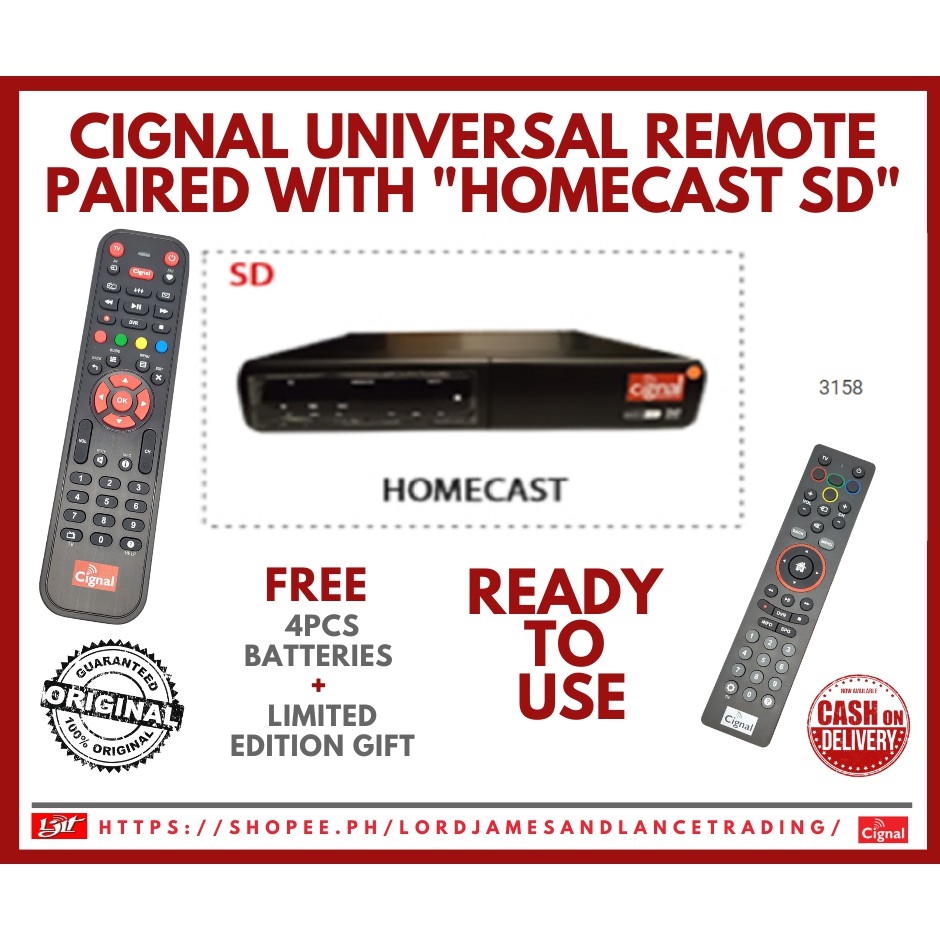 Cignal Remote PAIRED (Original) HD/SD (NEW REMOTE DESIGN) | Lazada PH