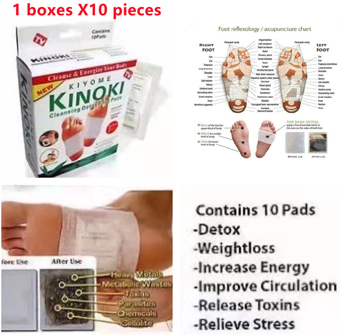 Original Kinoki Clean Detox foot pads 10 pieces per box | Lazada PH