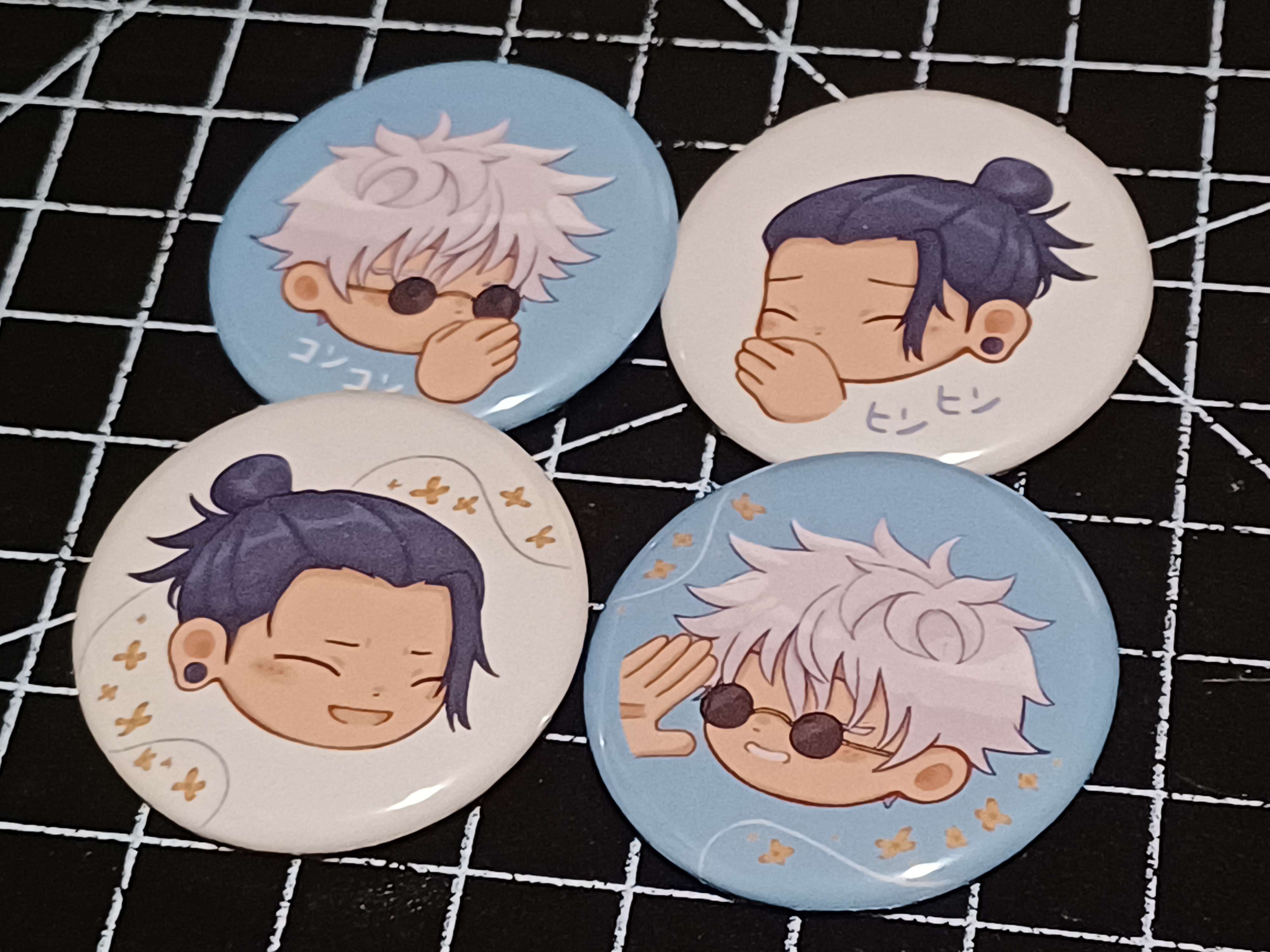 Jujutsu Kaisen - Button Pins 1.25" (JJK Gojo, Geto, Megumi, Choso, Yuji ...