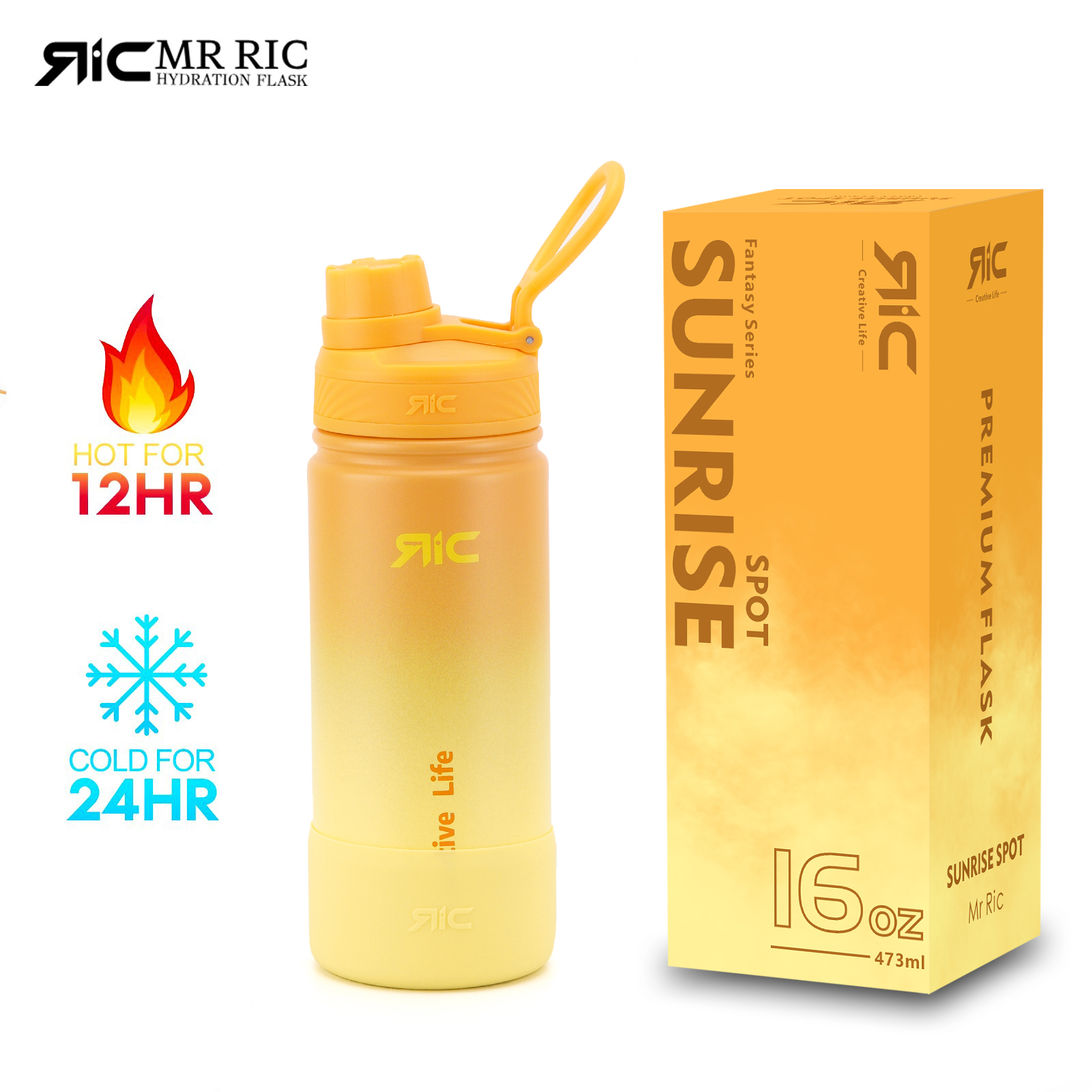 Mr Ric Fantasy Series 40oz Hydration Vacuum Flask Spout Lid Wide Mouth ...