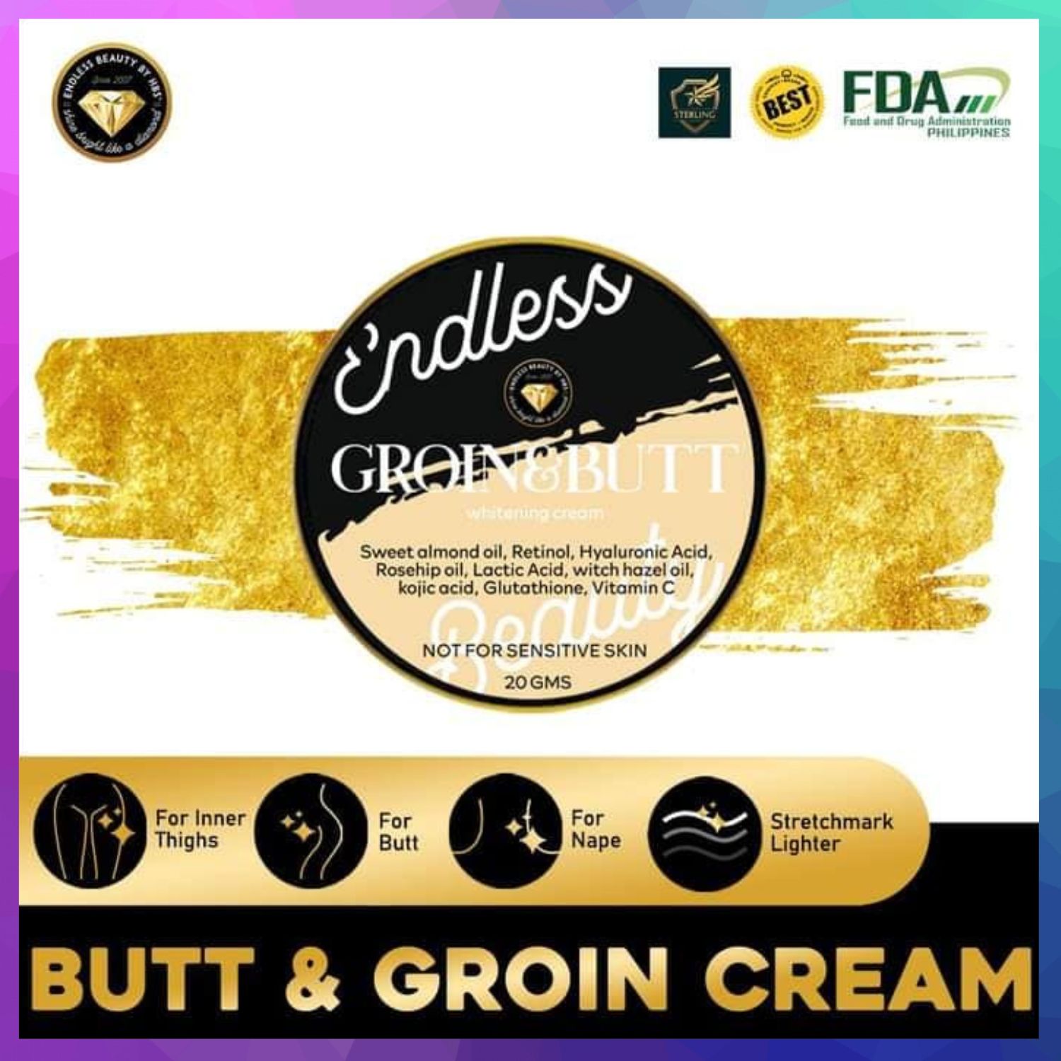 FDA APPROVED GROIN & BUTT Whitening Cream Nape Neck Singit Batok ...