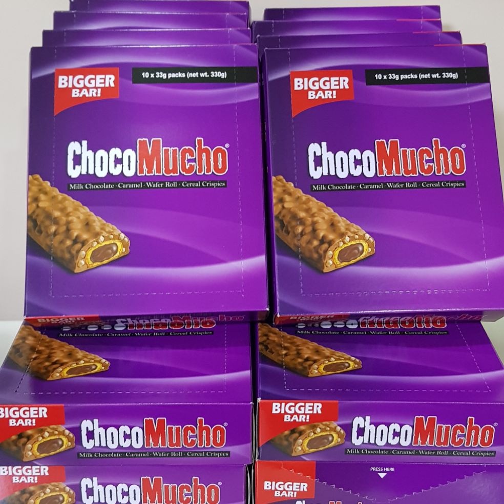 Choco Mucho Milk Choco Caramel Wafer Roll Cereal Crispies 33g x 10 x ...