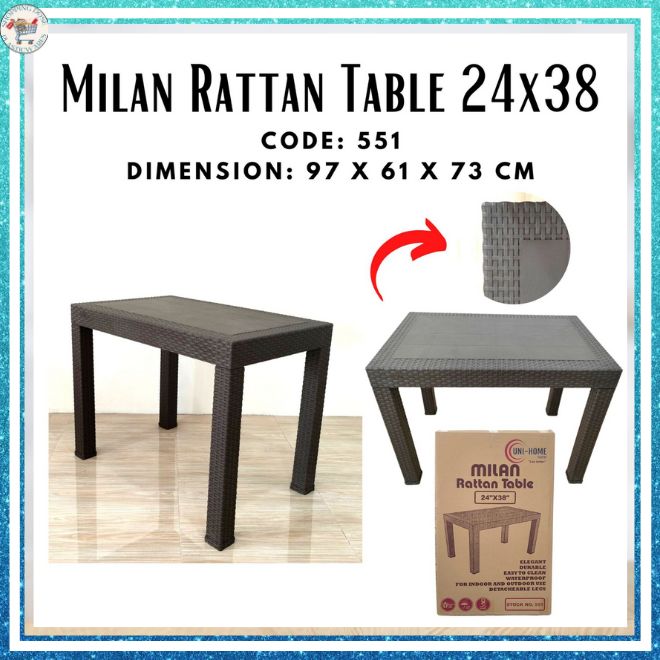 Elegant Milan Rattan Table 24x38 / Dining Table | Lazada PH