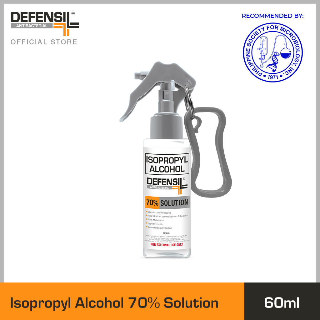 Defensil Antibacterial Isopropyl Alcohol 70% Solution 60ml (Spray ...