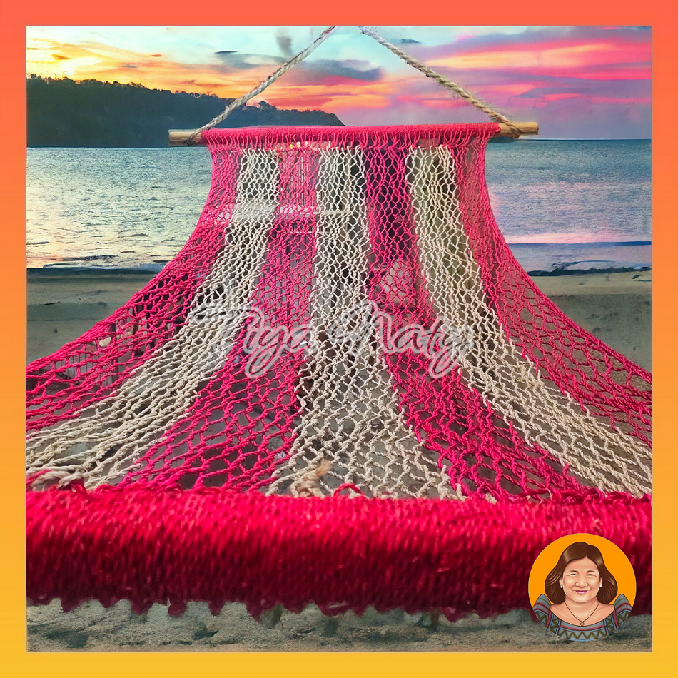 TIYA NATY Abaca Cotton Hammock Duyan 6ft long Camping Hiking Beach ...