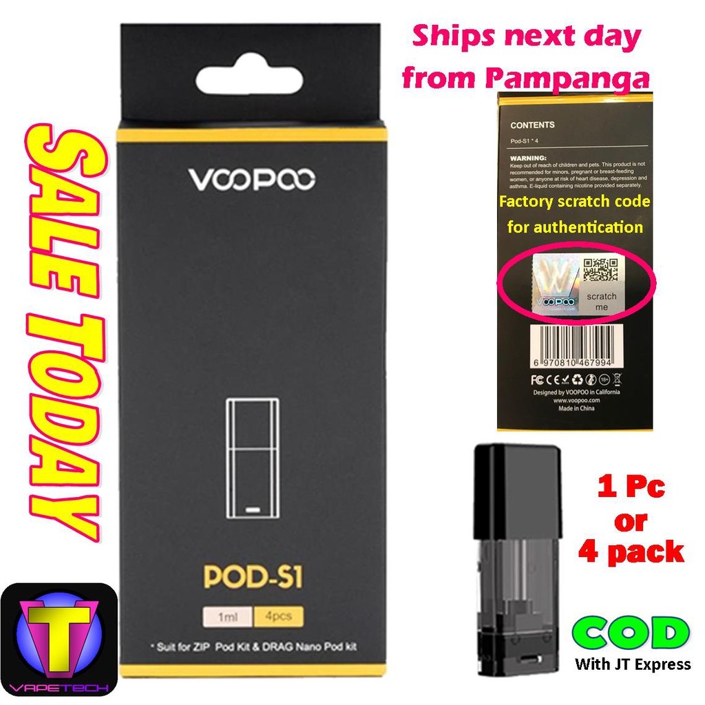 VOOPOO DRAG Nano S1 Pod Cartridge ..(1pc) 100 Legit/Authentic/Genuine ...