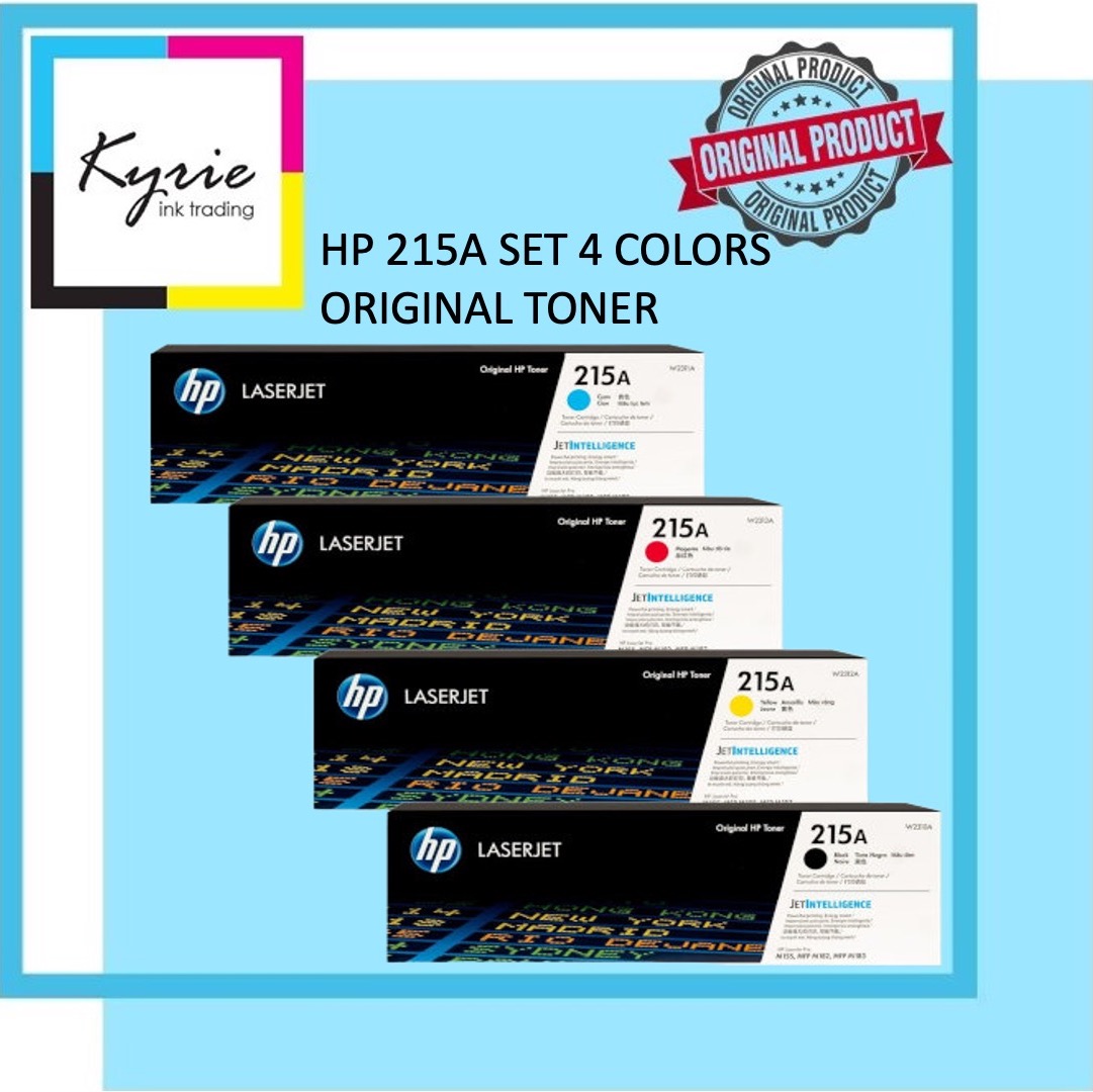 HP 215A Original LaserJet Toner Cartridge HP215A Set of 4 Colors Black,Cyan,Yellow,Magenta ...
