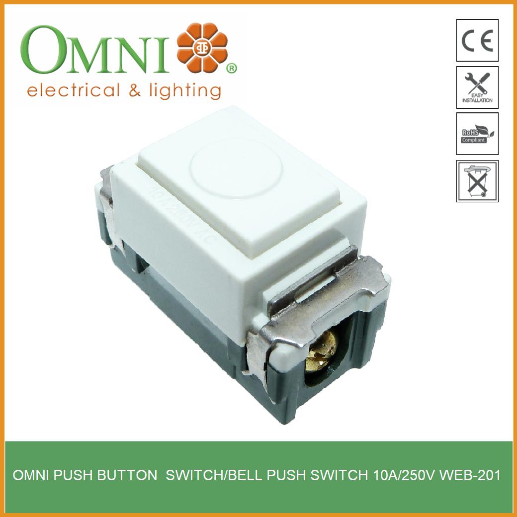 OMNI Classic Series Push Button Bell Push Switch 10A 250V Model WEB-201 ...