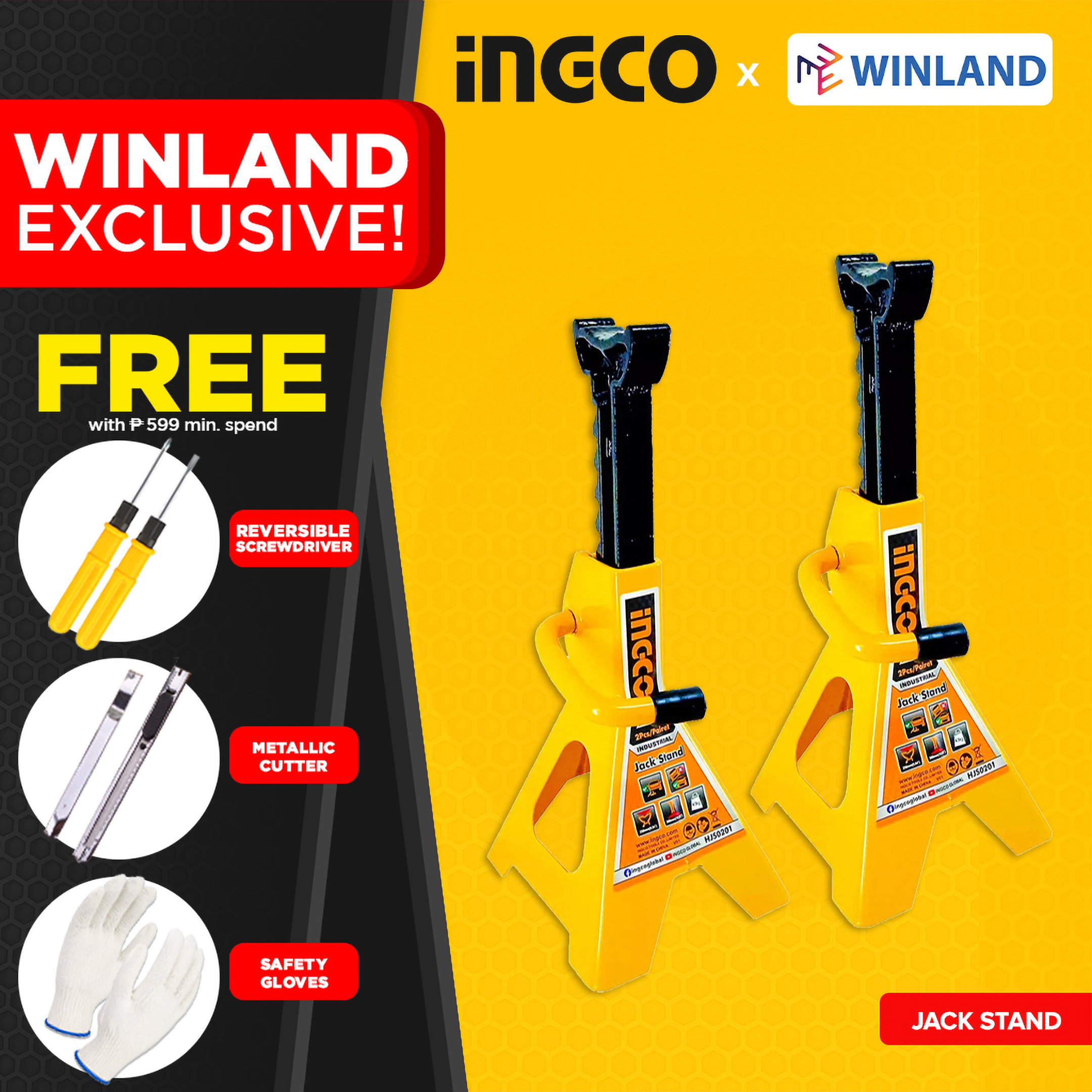 INGCO by Winland Jack Stand 2 Tons HJS0201 | Lazada PH