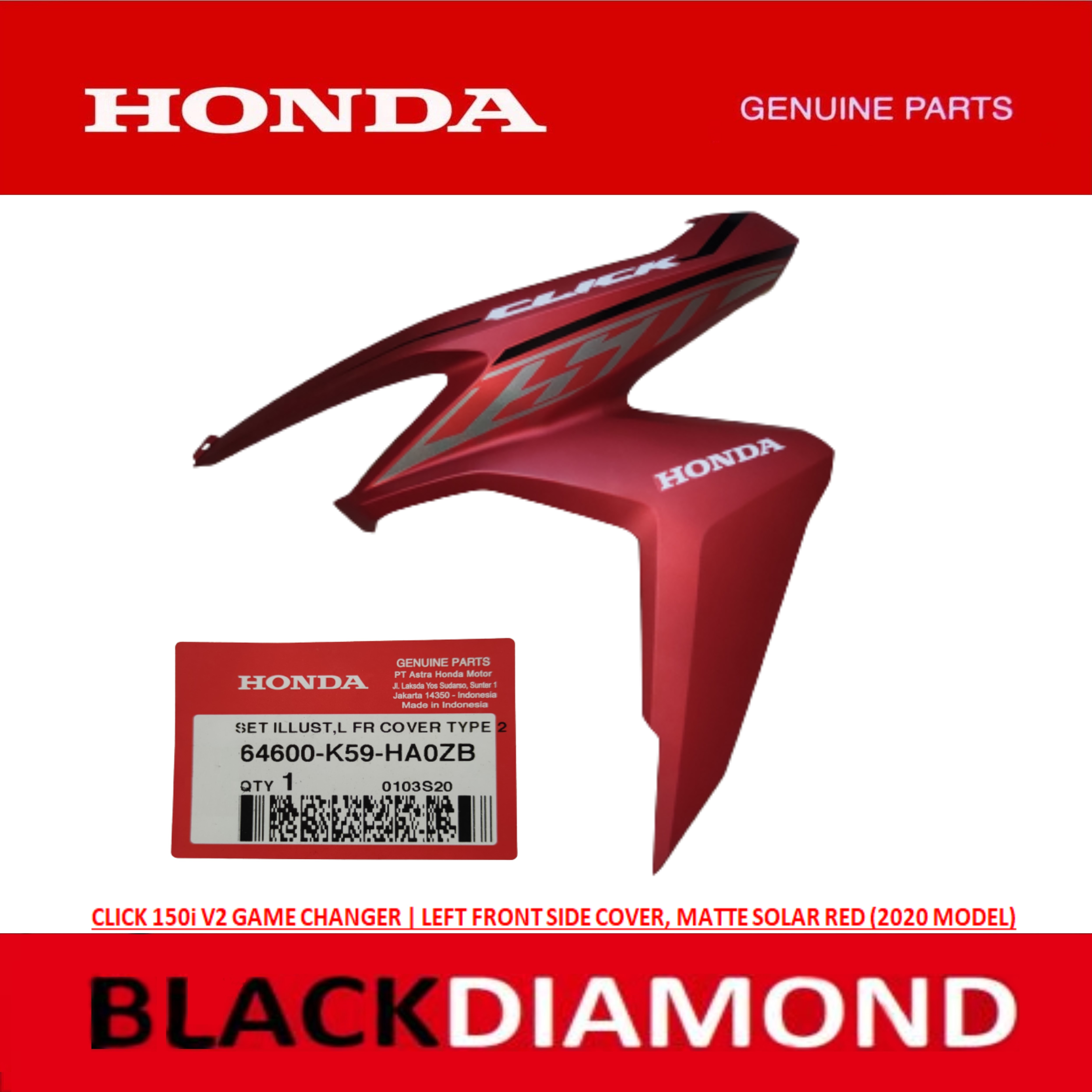JOEY - ORIGINAL HONDA CLICK 150i V2 GAME CHANGER | FRONT SIDE COVER ...