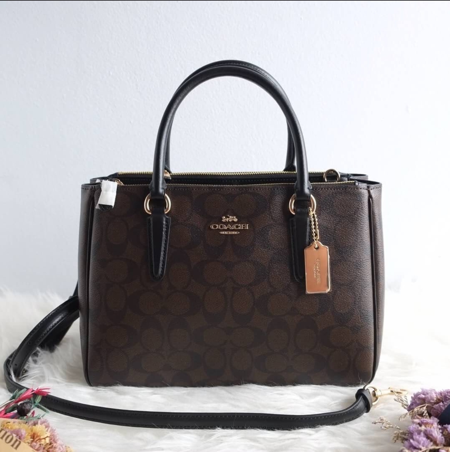 Guaranteed Original Coach Surrey Carryall Satchel Crossbody Bag In ...