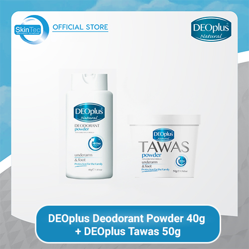 Deoplus Deodorant Powder Blue (40g) & 1 pc Tawas 50g Blue | Lazada PH