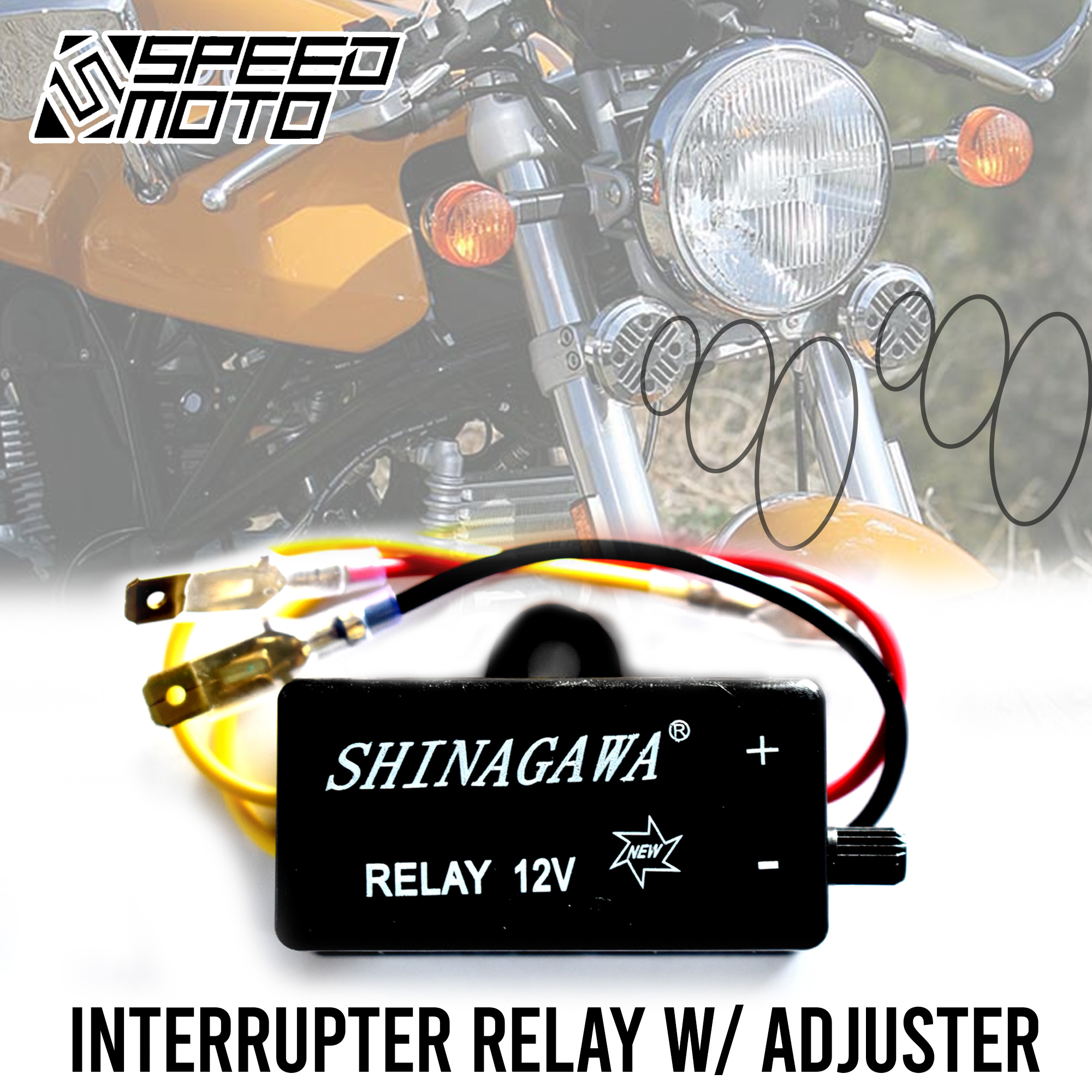 SHINAGAWA HORN INTERRUPTER RELAY WITH ADJUSTER 12V UNIVERSAL ...