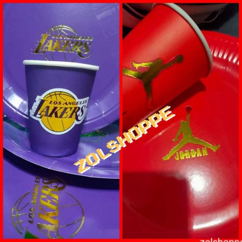 Lakers meal set paper plate cup spoonfork durable | Lazada PH