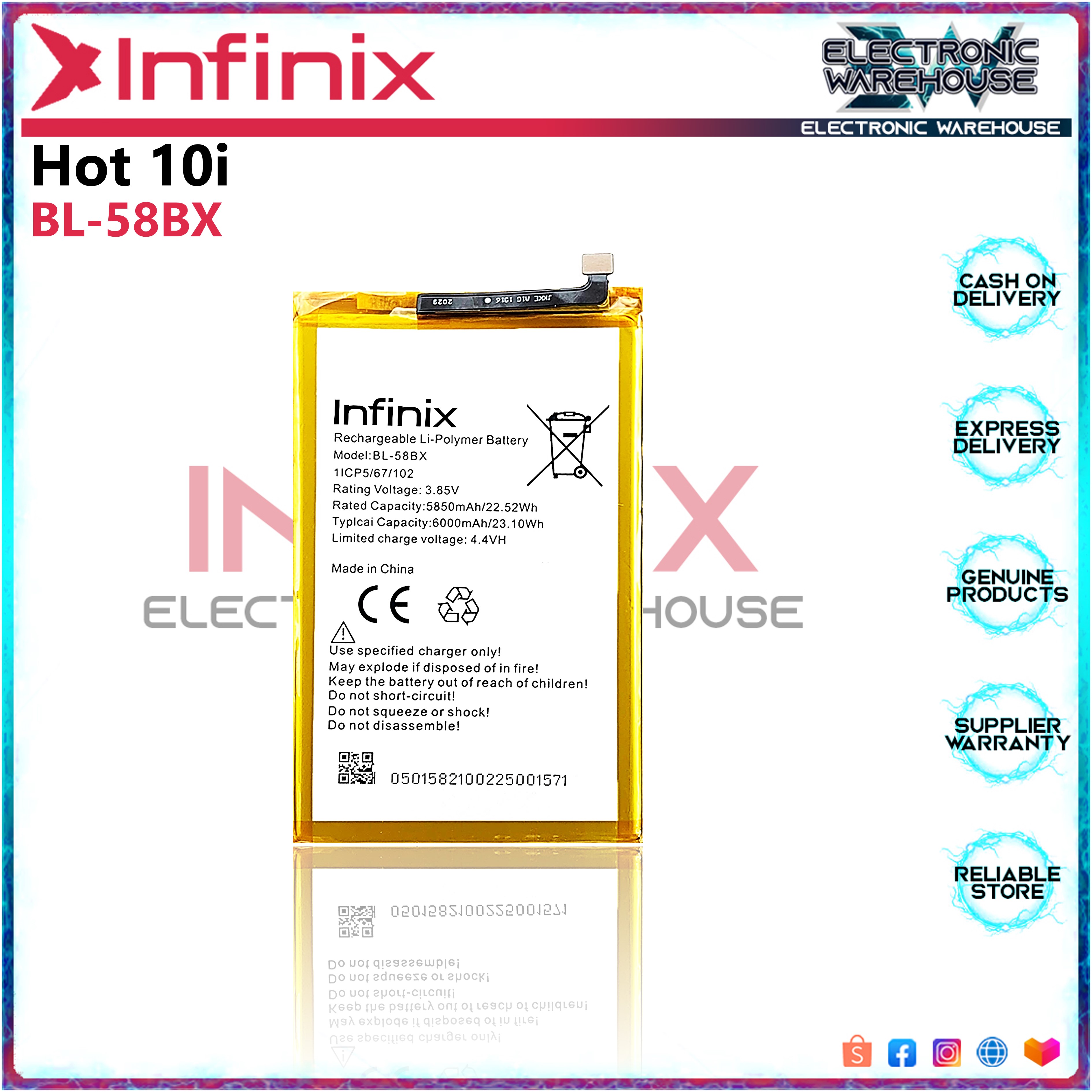 Battery For Infinix Hot 10i Model BL 58BX 6000mAh Capacity Lazada PH Battery For Infinix Hot 10i Model BL 58BX 6000mAh Capacity Lazada PH